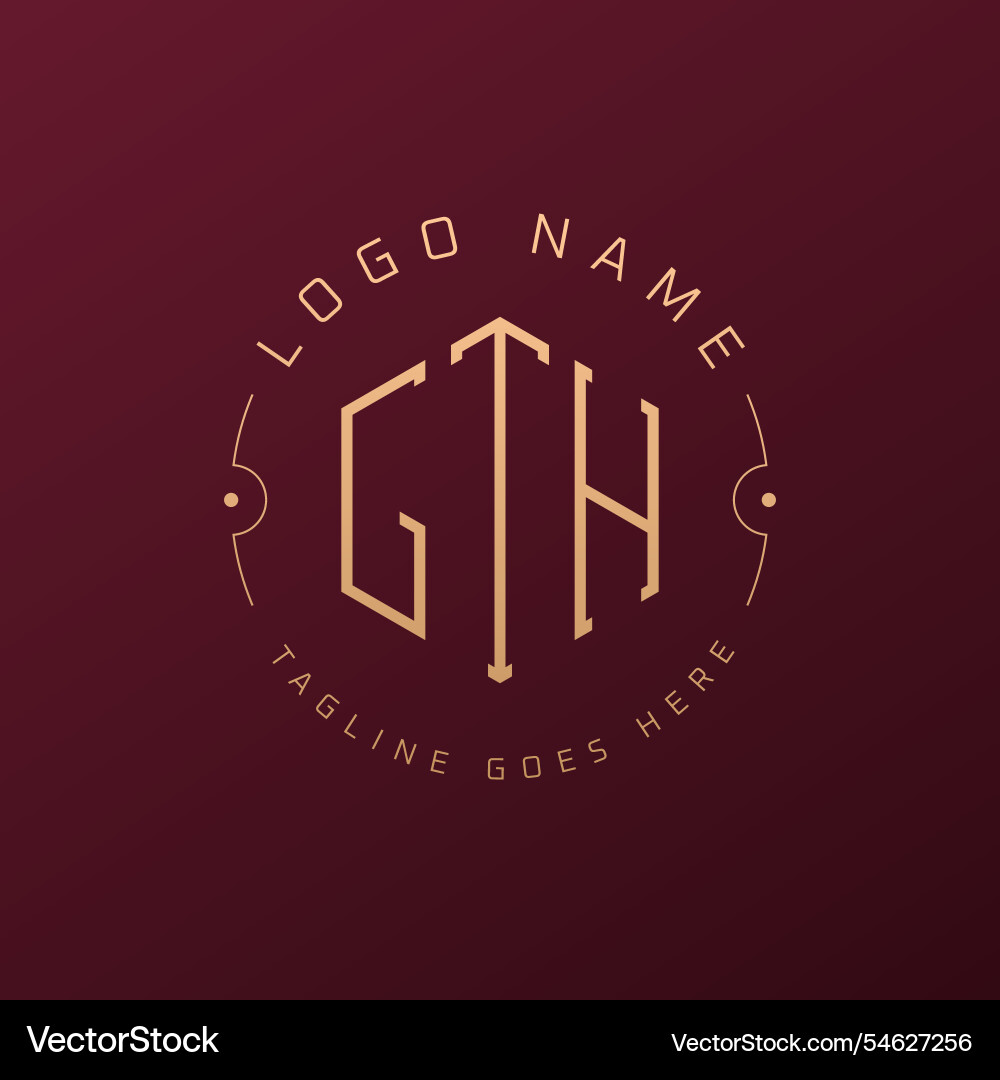 Luxury gth logo design elegant letter – Royalty-Free Vector | VectorStock