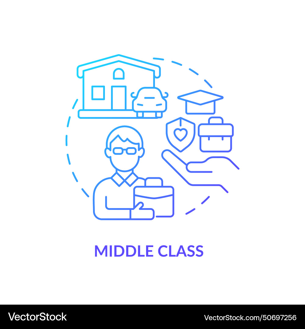 Middle class blue gradient concept icon Royalty Free Vector