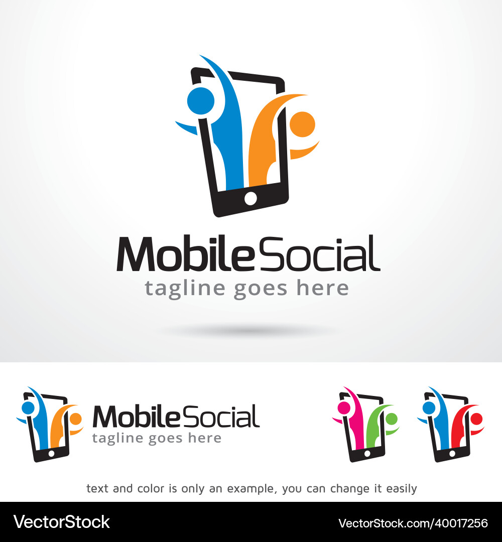 Mobile social logo template Royalty Free Vector Image
