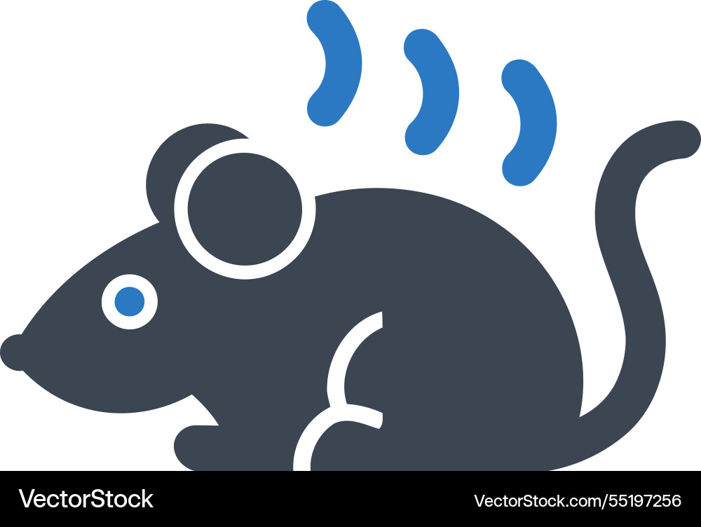 Mouse with blue waves icon Royalty Free Vector Image