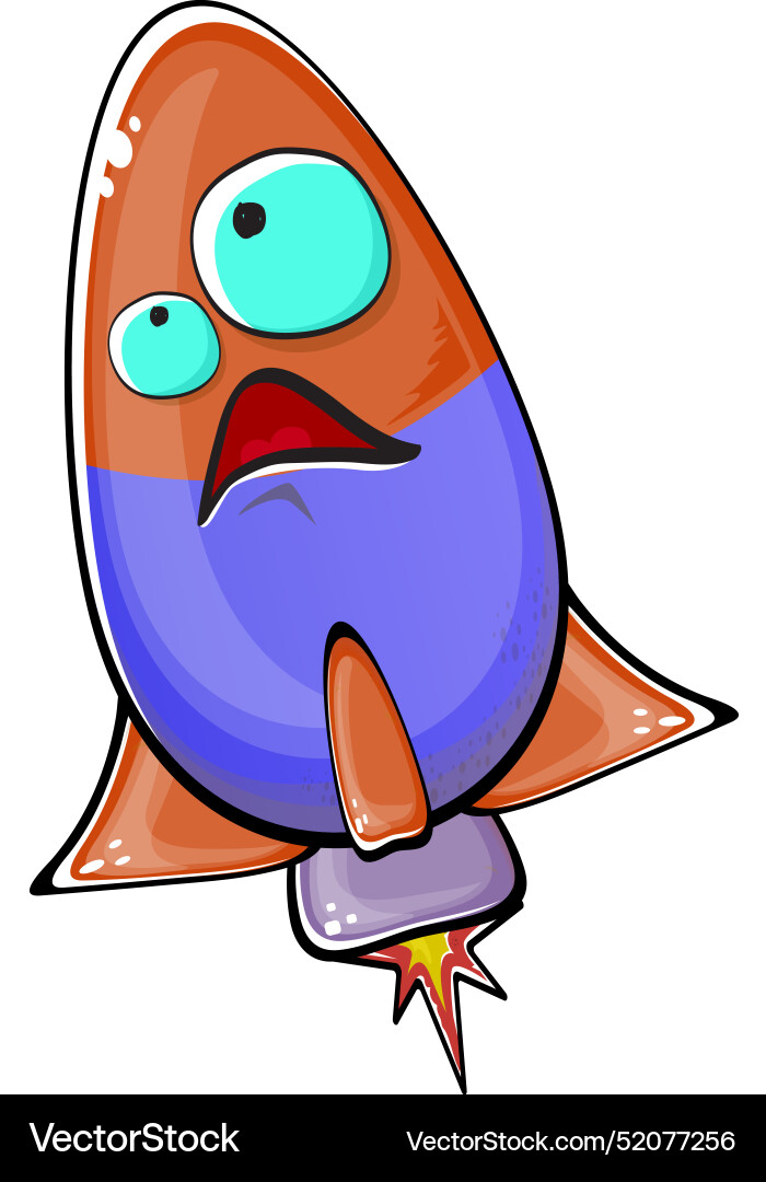 Rocket spaceship character cartoon space Vector Image