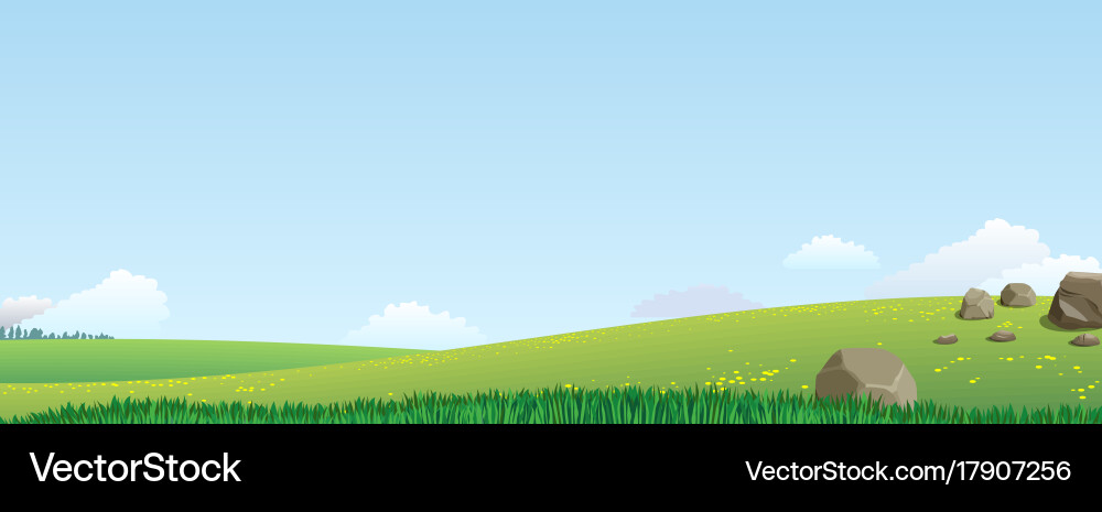 Scenic Green Valley Landscape Royalty Free Vector Image
