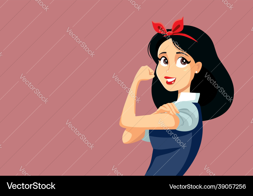 Strong powerful princess cartoon Royalty Free Vector Image