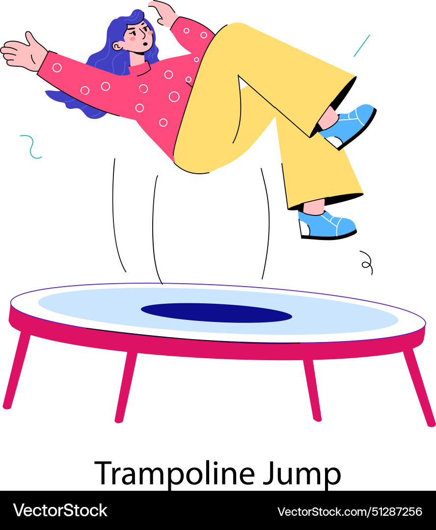 Trampoline jump Royalty Free Vector Image - VectorStock