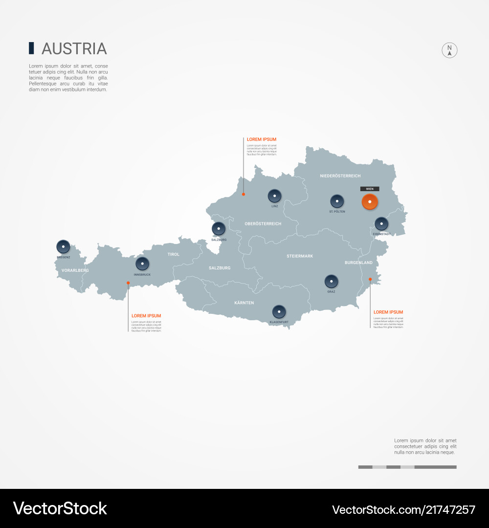 Austria infographic map Royalty Free Vector Image