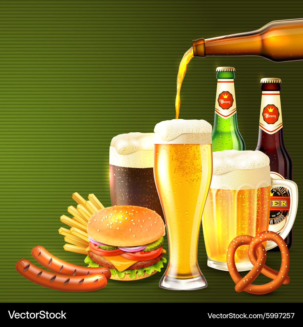 Beer realistic Royalty Free Vector Image - VectorStock