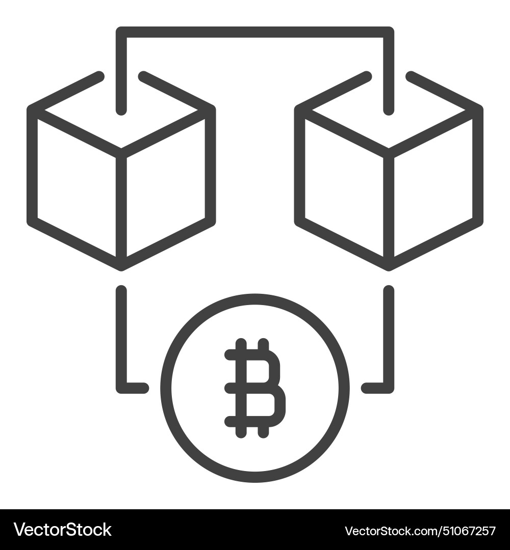 Bitcoin blockchain technology icon or symbol Vector Image