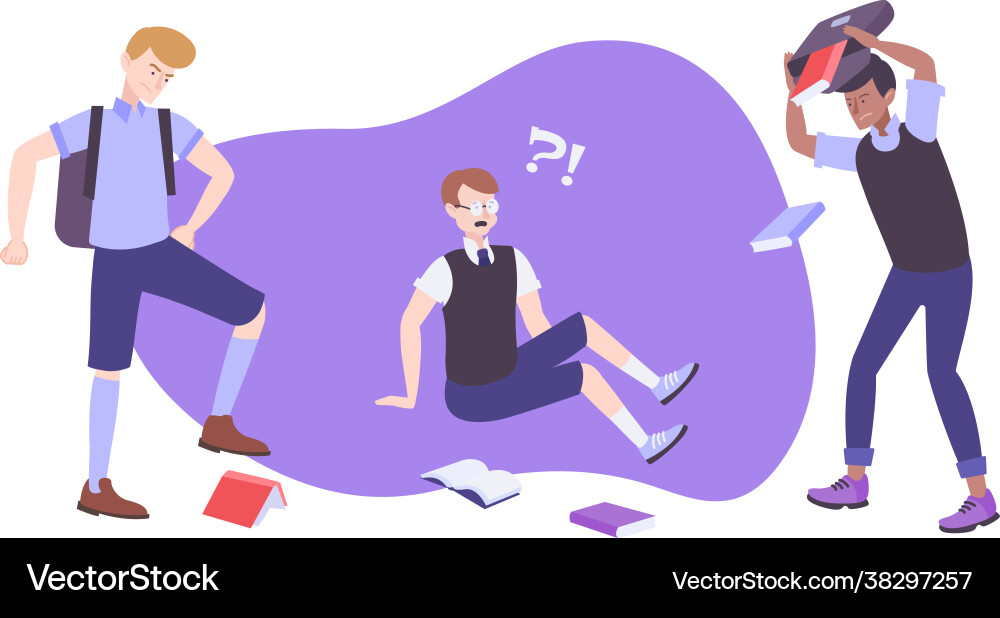 Bullying flat icon Royalty Free Vector Image - VectorStock