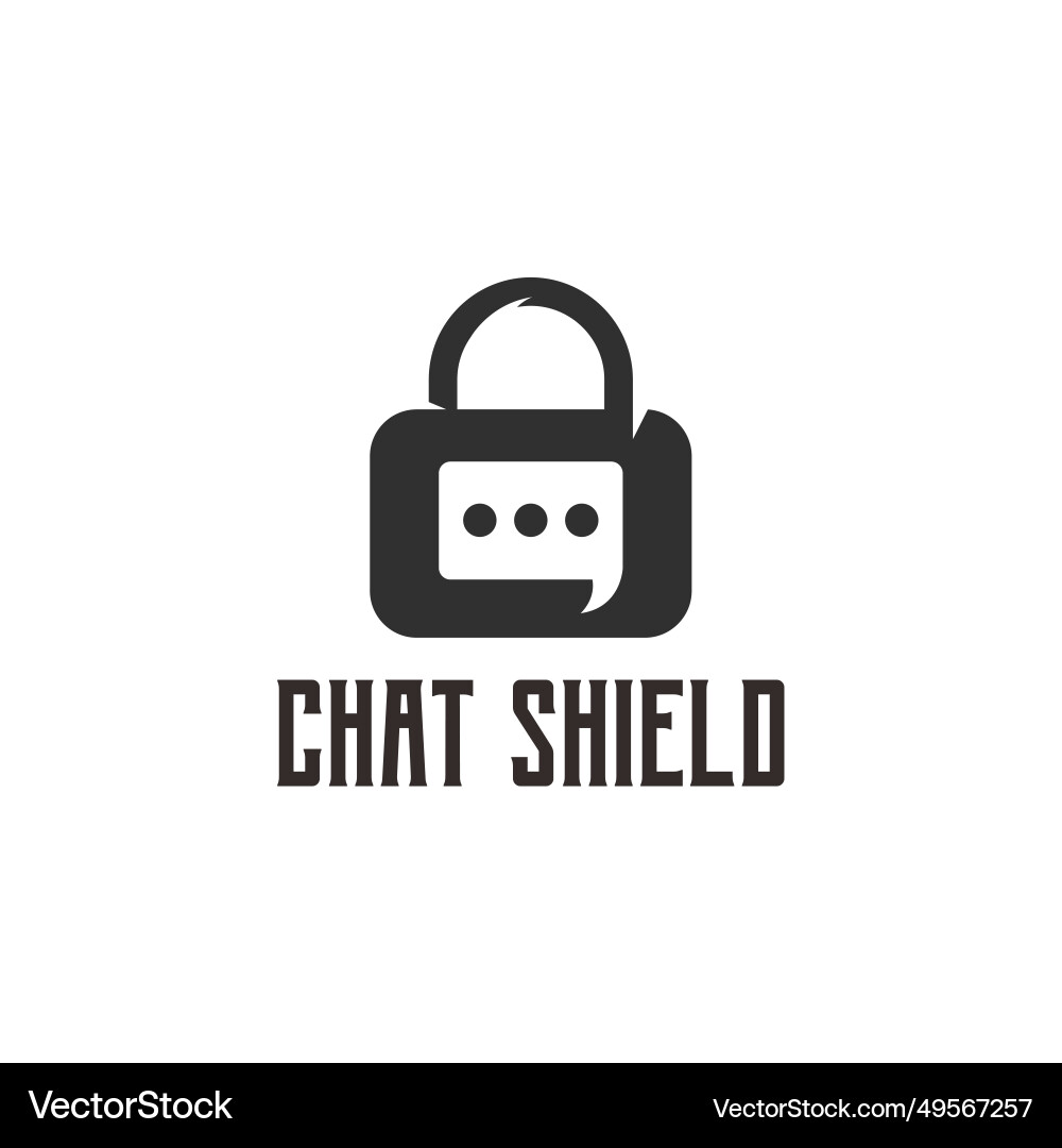 Chat lock logo luxury retro vintage Royalty Free Vector
