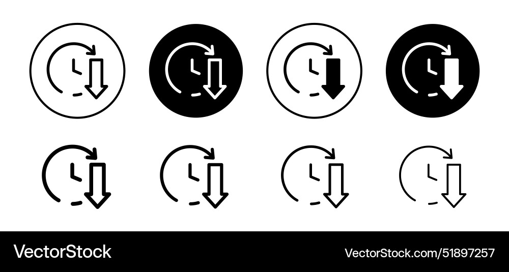 Less time in office work icon countdown clock Vector Image