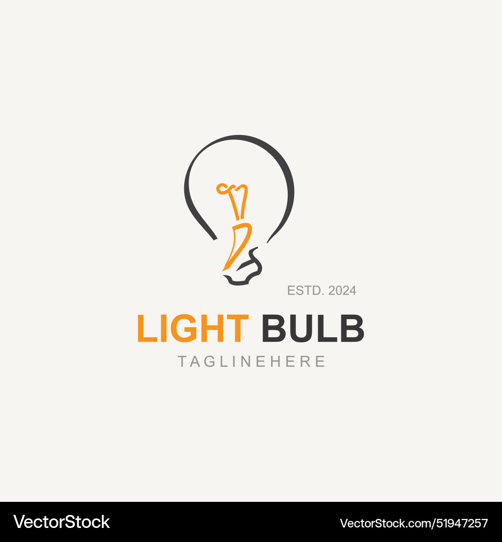Light bulb creative lamp logo icon and business Vector Image