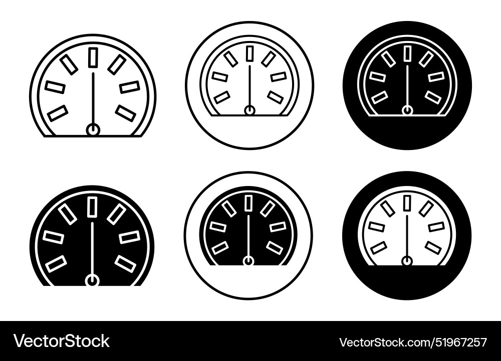 Meter symbol icon sign collection in white Vector Image