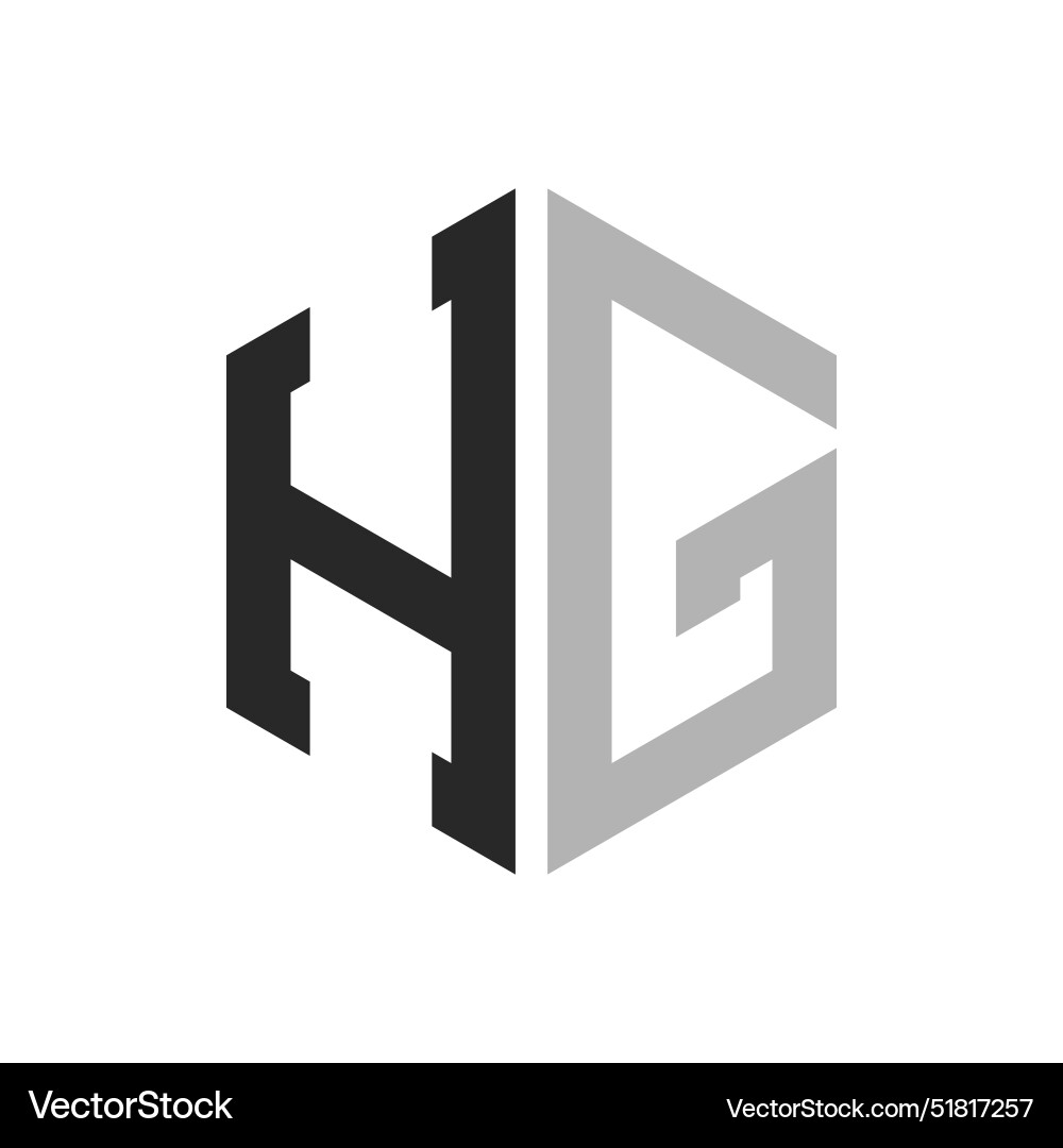 Modern unique hexagon letter hg logo design Vector Image