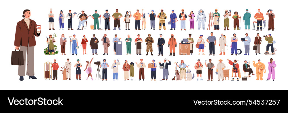 Professions occupations and jobs set teacher Vector Image