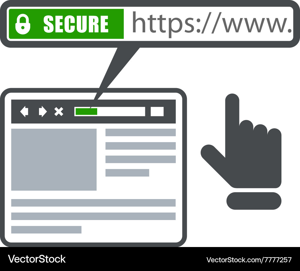 Secure online payment icon - green bar with ssl Vector Image