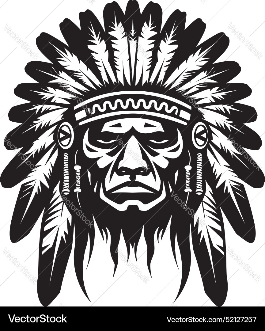 Tribal treasures apache logo emblematic brave Vector Image