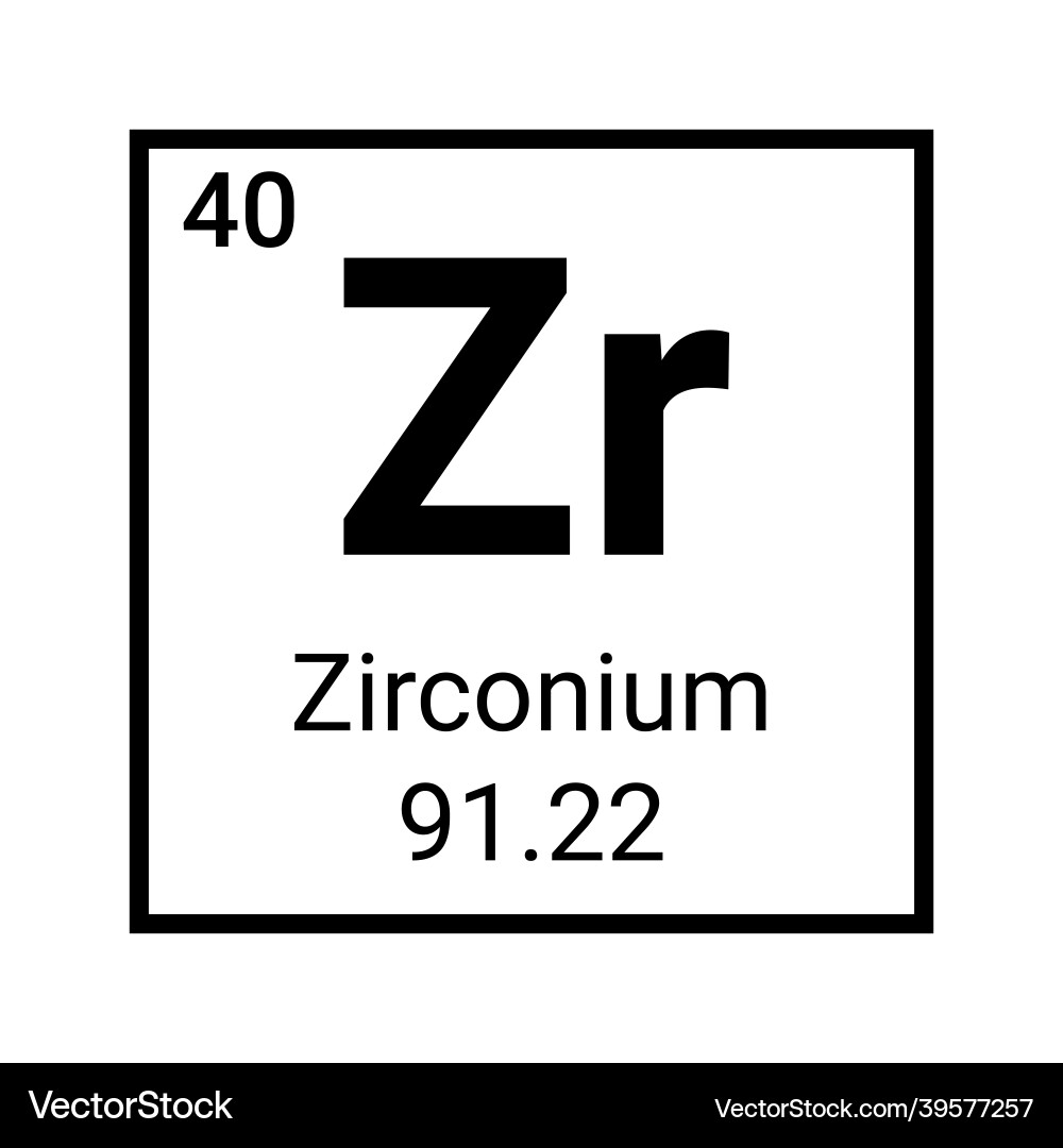 Zirconium Chemie Element Symbol chemische Vektorbild