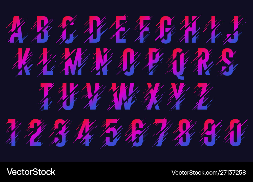 Alphabet letters stylized colorful abc liquid Vector Image