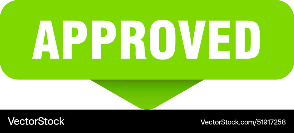 Approved sticker approved sign on transparent Vector Image