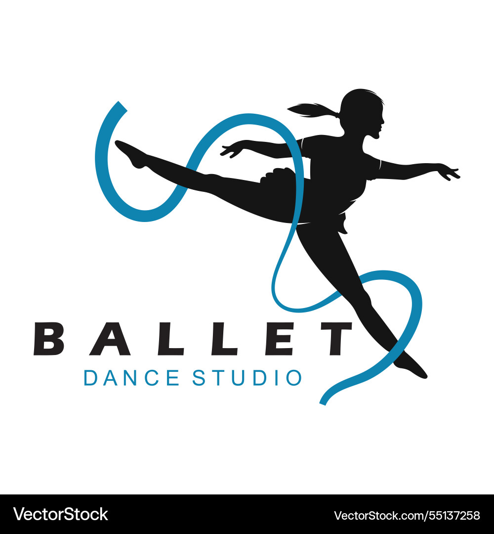 Ballet dancing logo design template Royalty Free Vector