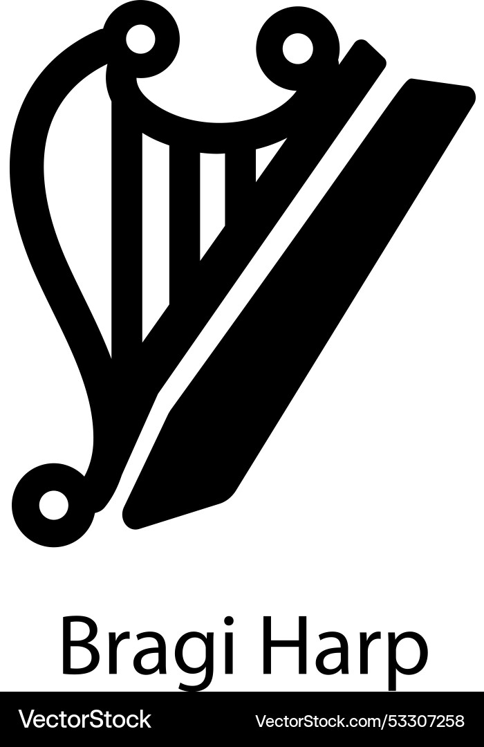 Bragi harp Royalty Free Vector Image - VectorStock