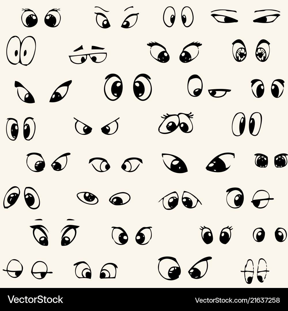 Cartoon Eye Pattern Royalty Free Vector Image - VectorStock