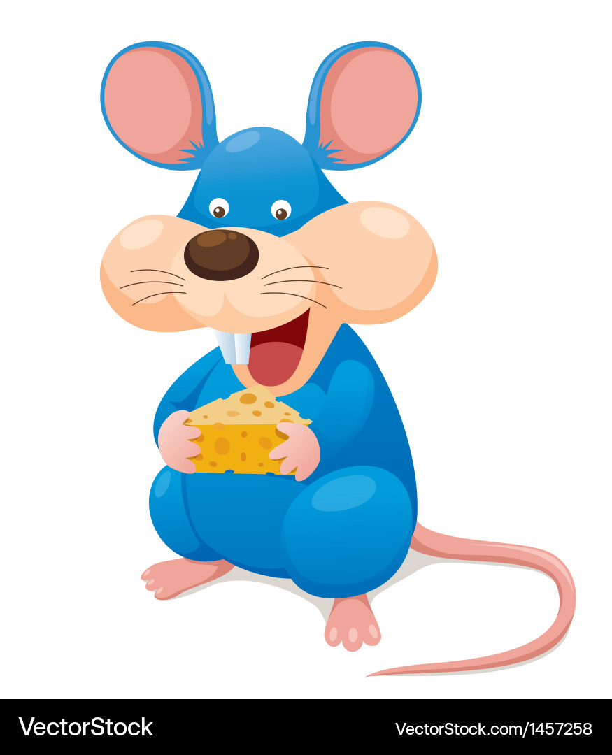 Cute Rat Eating Cheese Royalty Free Vector Image
