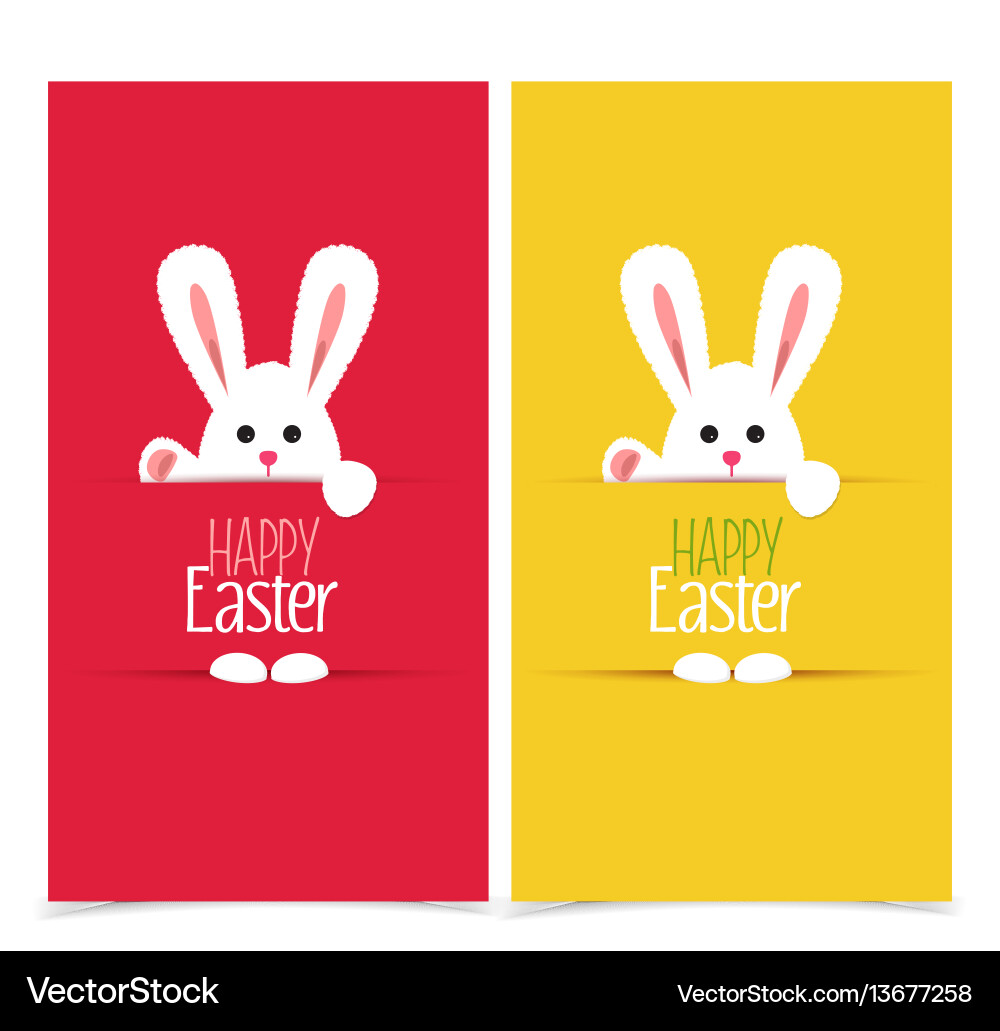 Happy Easter Card Set Royalty Free Vector Image