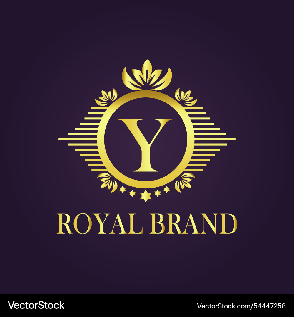 Letter y luxury gold logo concept Royalty Free Vector Image