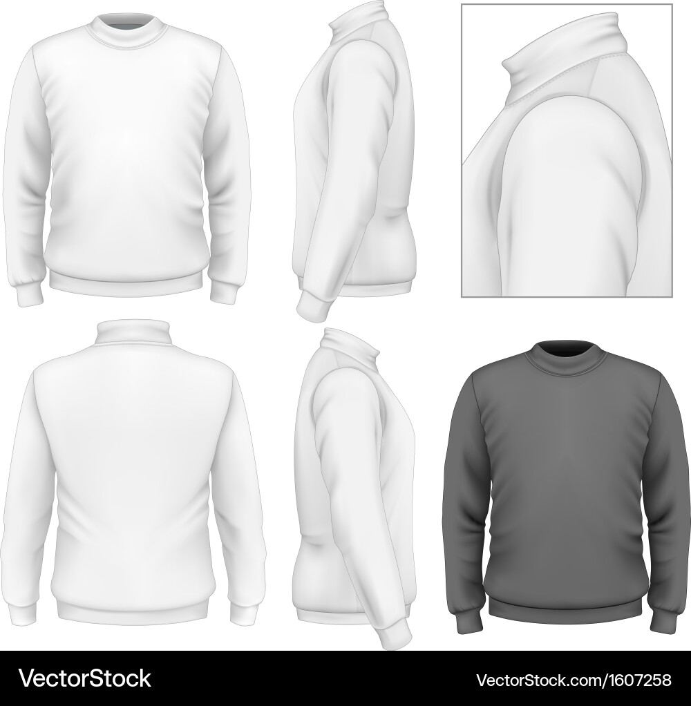 Mens sweater design template Royalty Free Vector Image