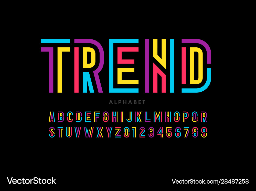 Modern font design trendy alphabet letters Vector Image