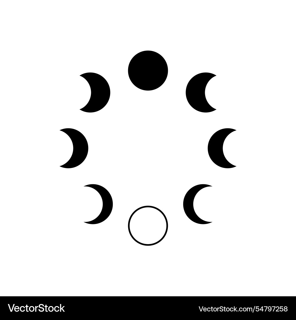 Moon phases icon or of solar Royalty Free Vector Image