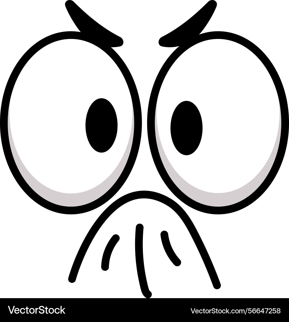 Simple cartoon face expressing disgust with big Vector Image