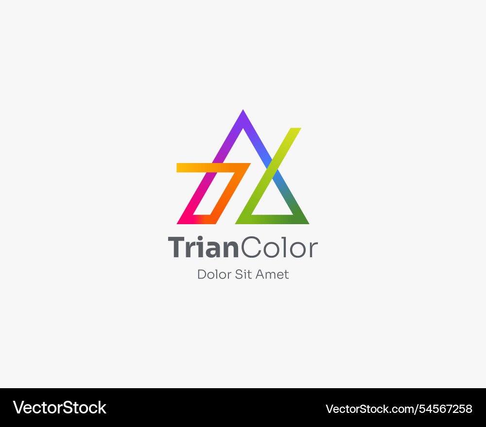 Simple colorful line triangle letter a logo Vector Image