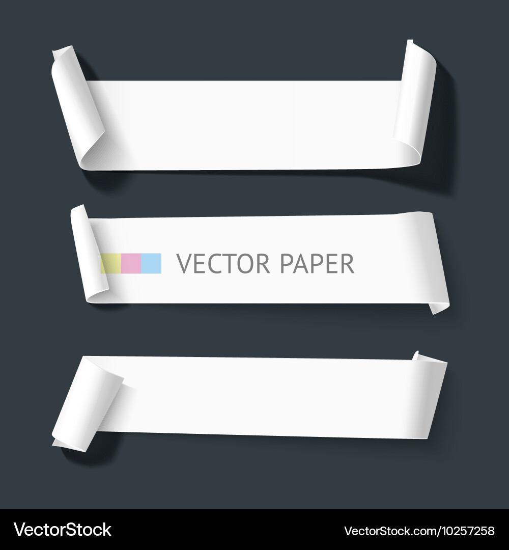 Weiß realistische detaillierte Papier-Banner Vektorbild