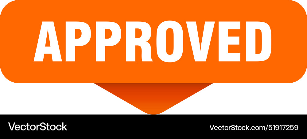Approved sticker approved sign on transparent Vector Image
