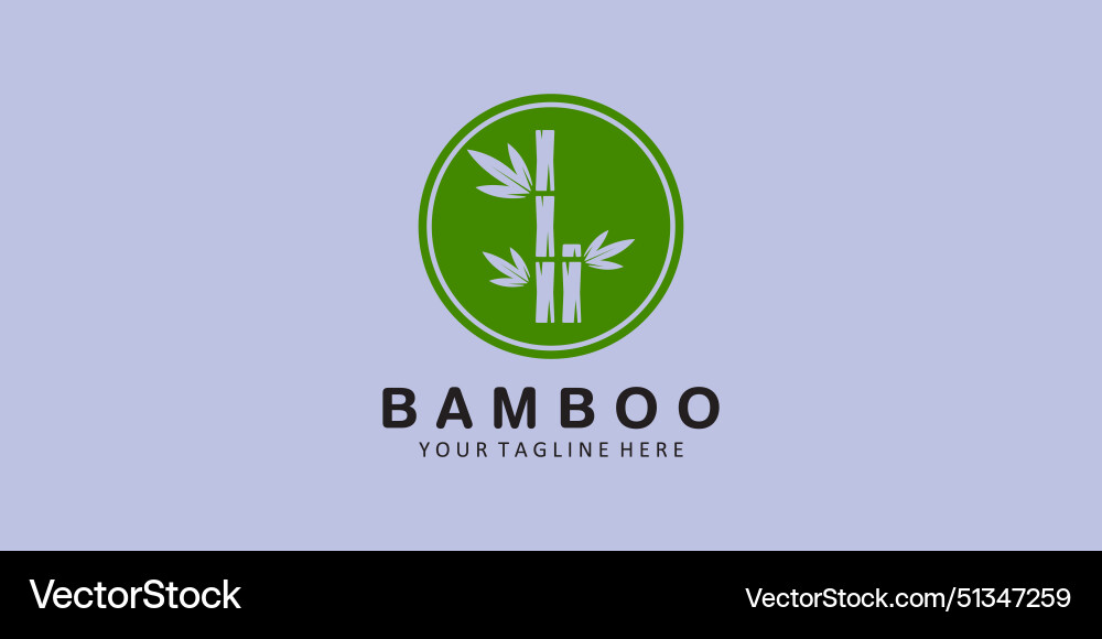 Bamboo logo with emblem icon design minimalist Vector Image