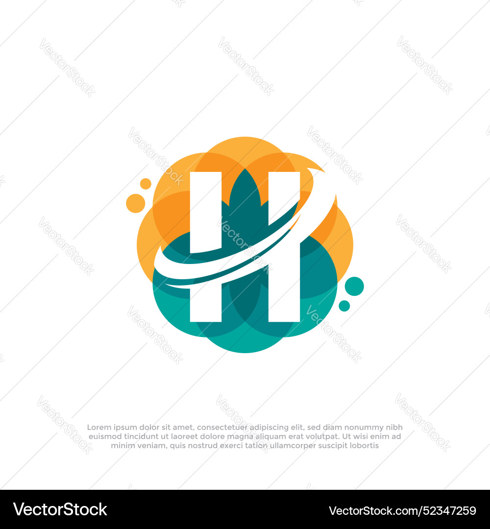 Creative letter h bridge logo symbol design Vector Image