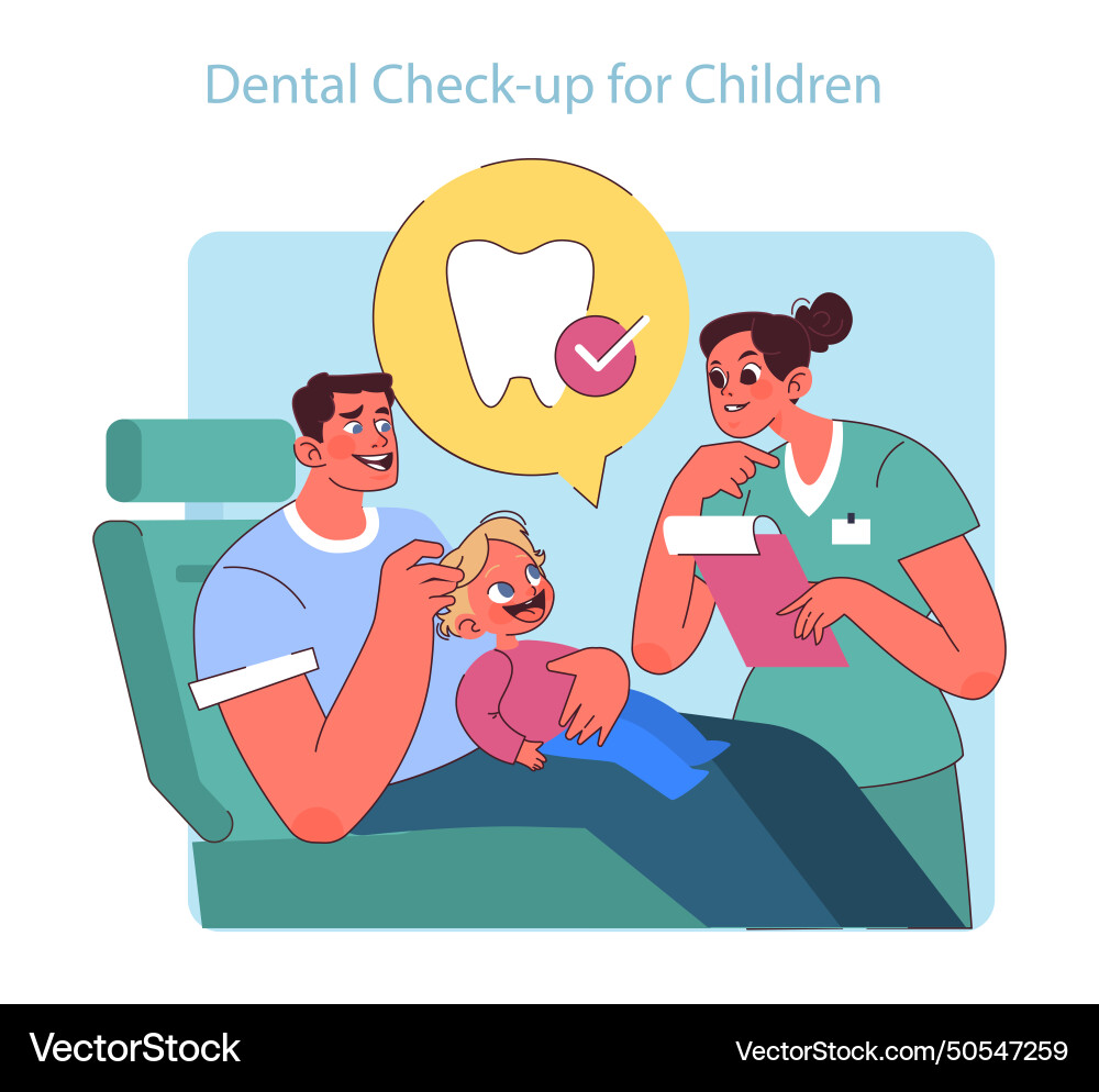 Dental check-up for children Royalty Free Vector Image