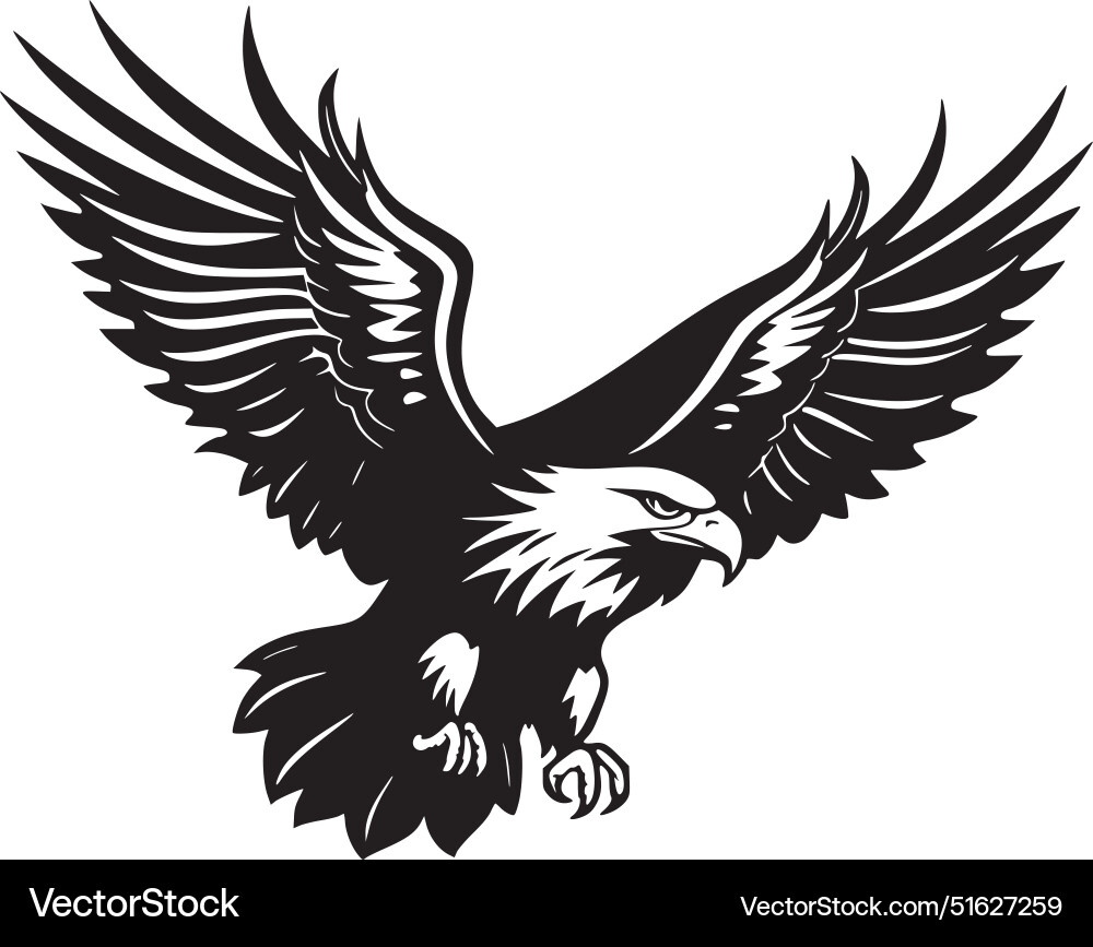 Eagle - black and white Royalty Free Vector Image