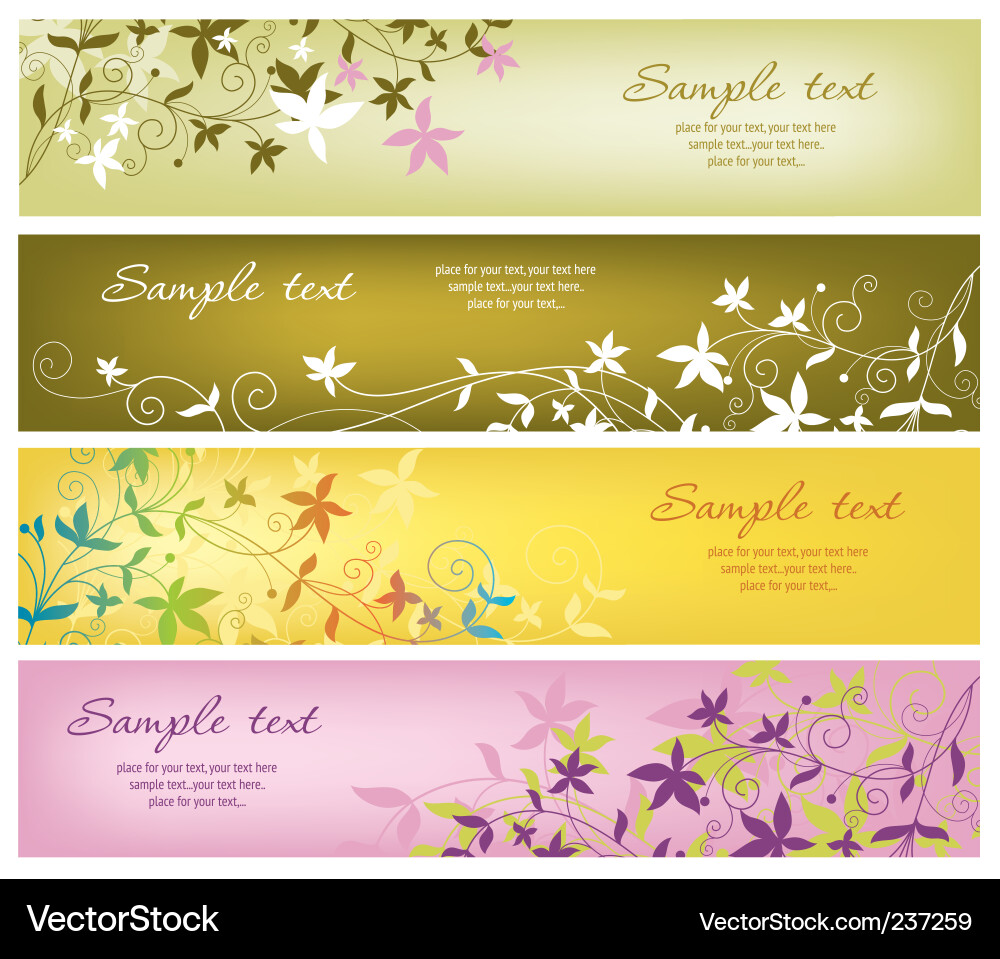 Floral banners Royalty Free Vector Image - VectorStock