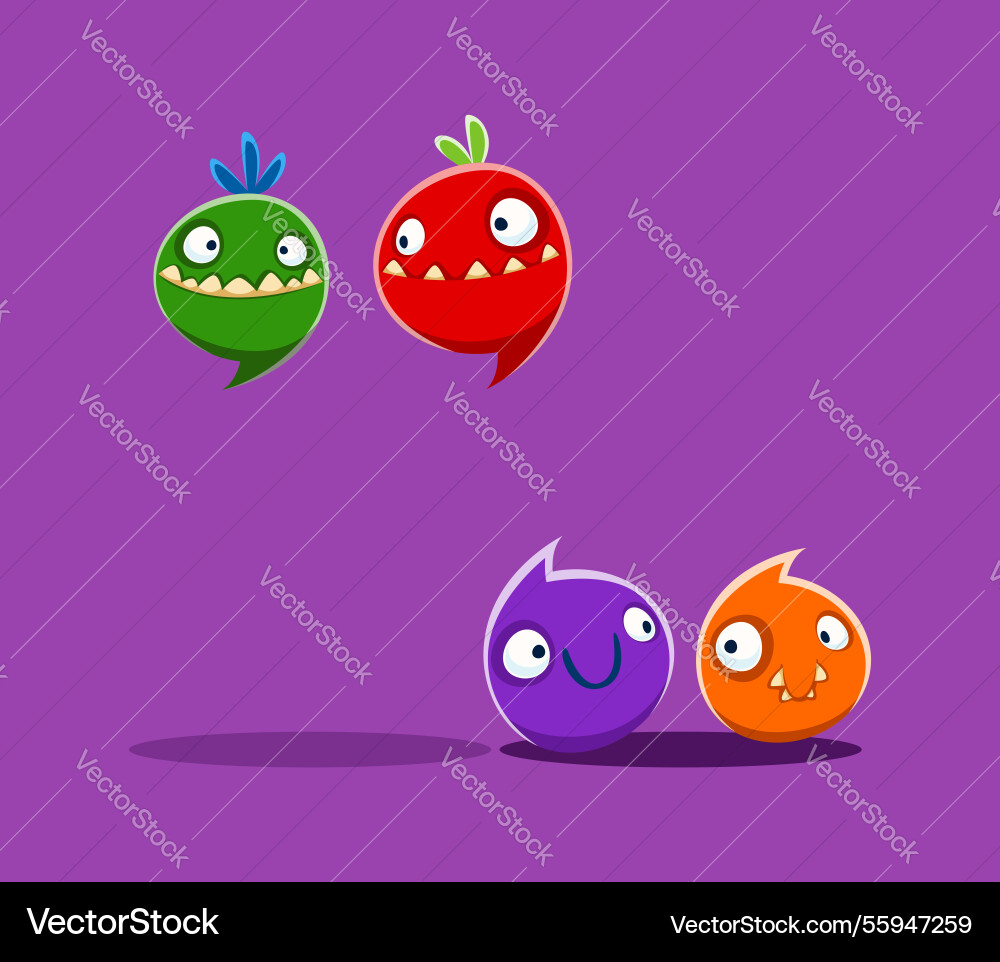 Halloween font quotation mark monster character Vector Image