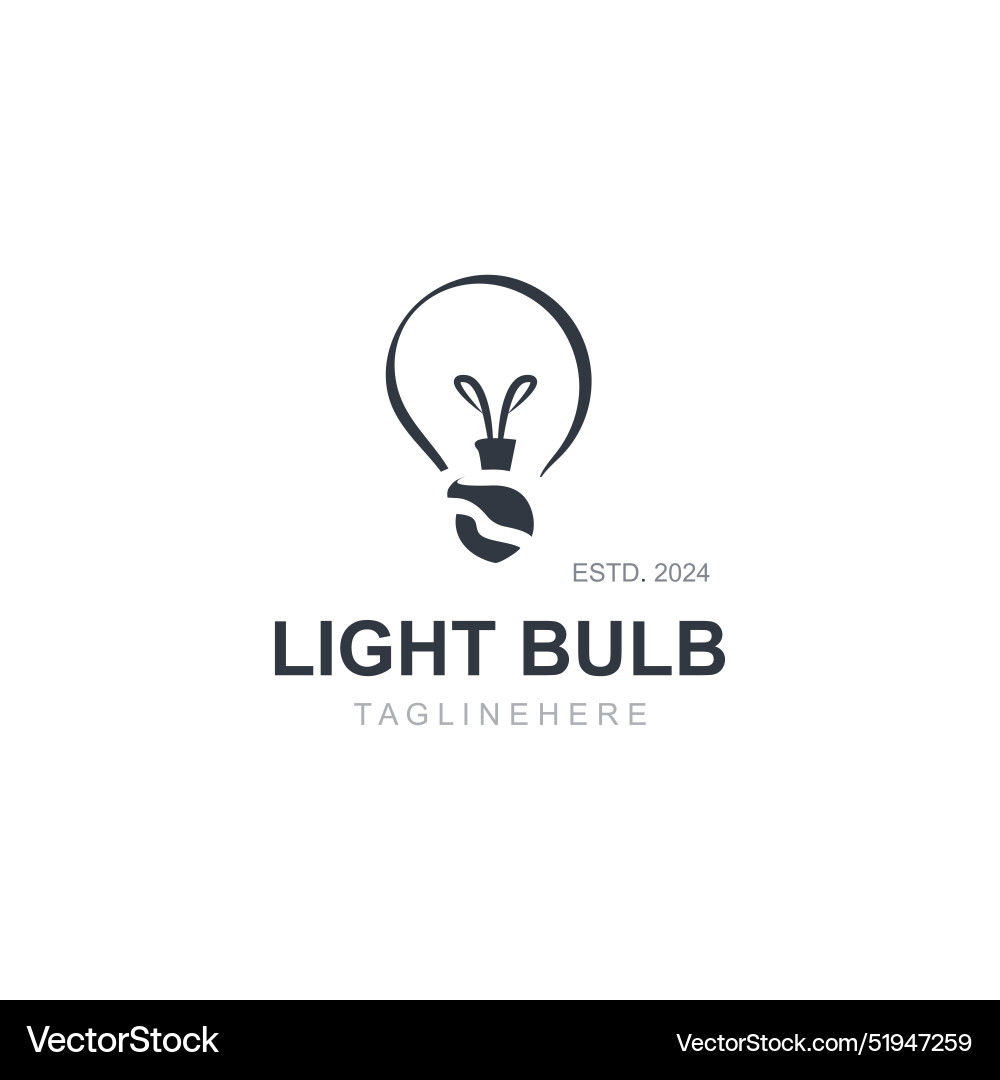 Light bulb creative lamp logo icon and business Vector Image