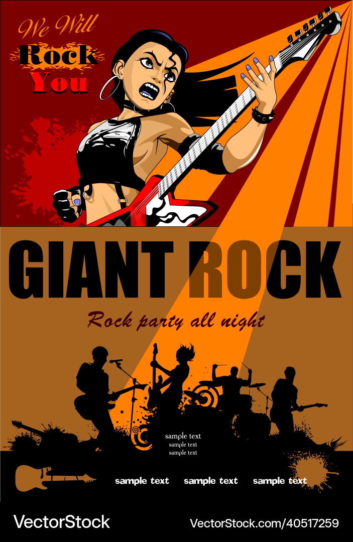 Rock poster Royalty Free Vector Image - VectorStock