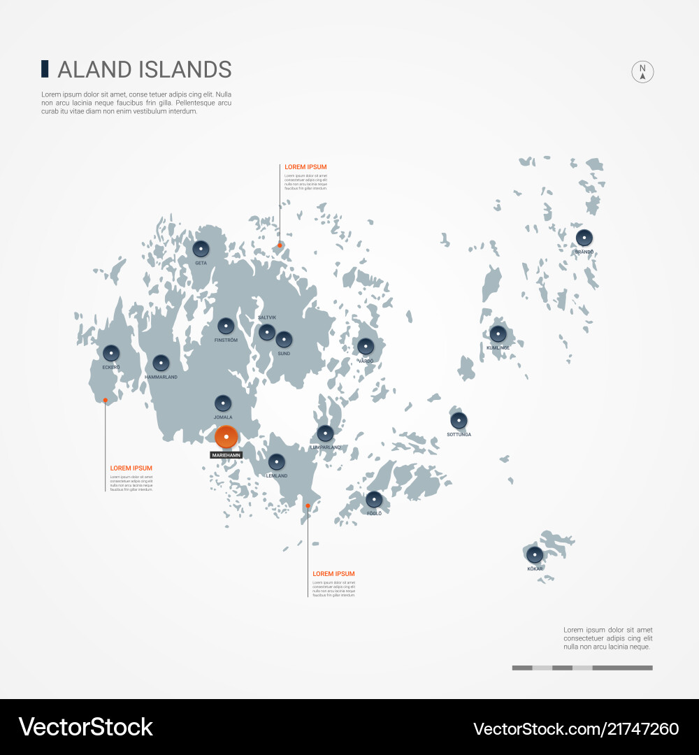 Aland Inseln auf der Karte Lizenzfreies Vektorbild