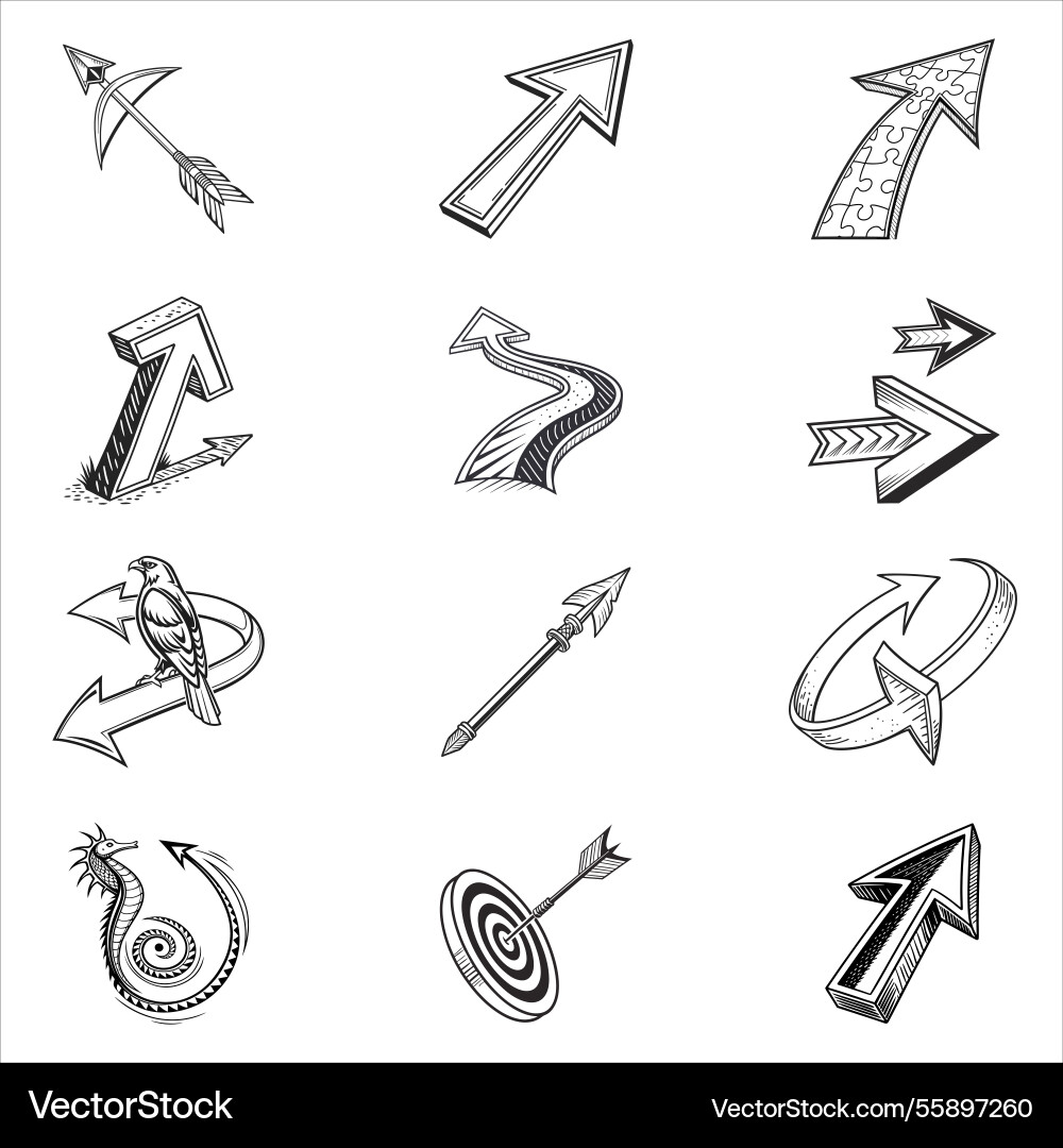 Arrows bundle Royalty Free Vector Image - VectorStock