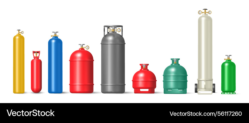 Bottle cylinder gas containers lpg canisters Vector Image