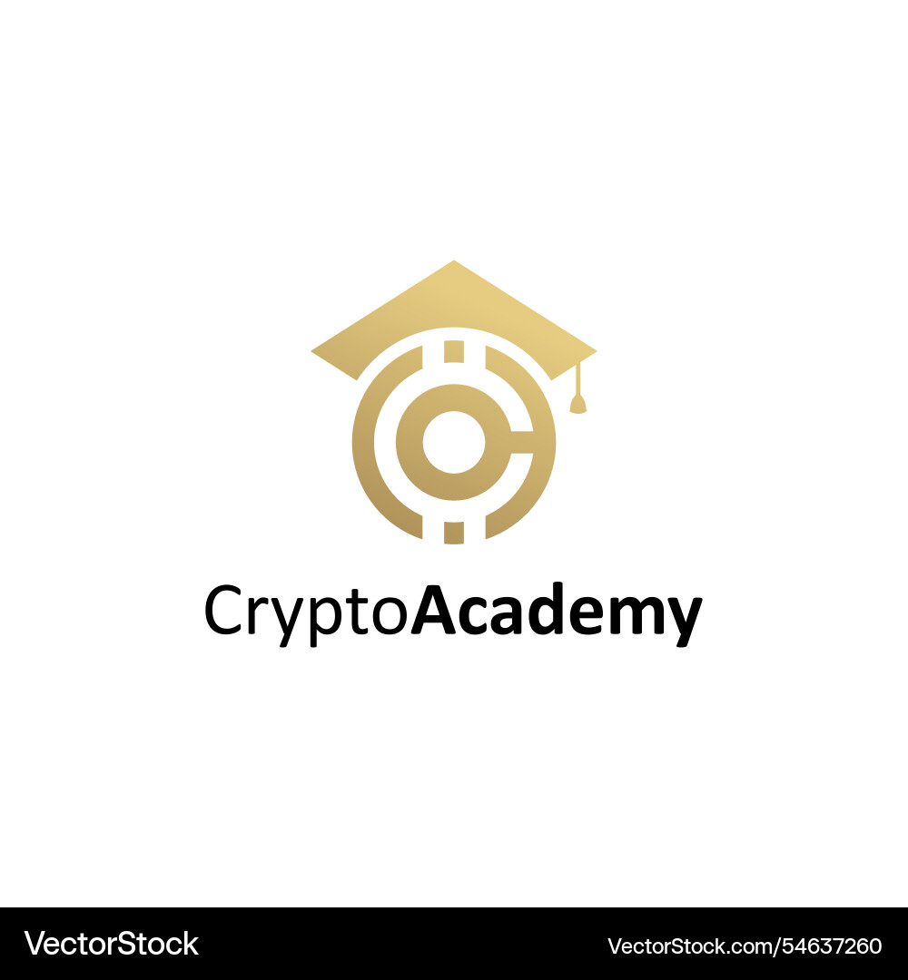 Crypto academy logo Royalty Free Vector Image - VectorStock
