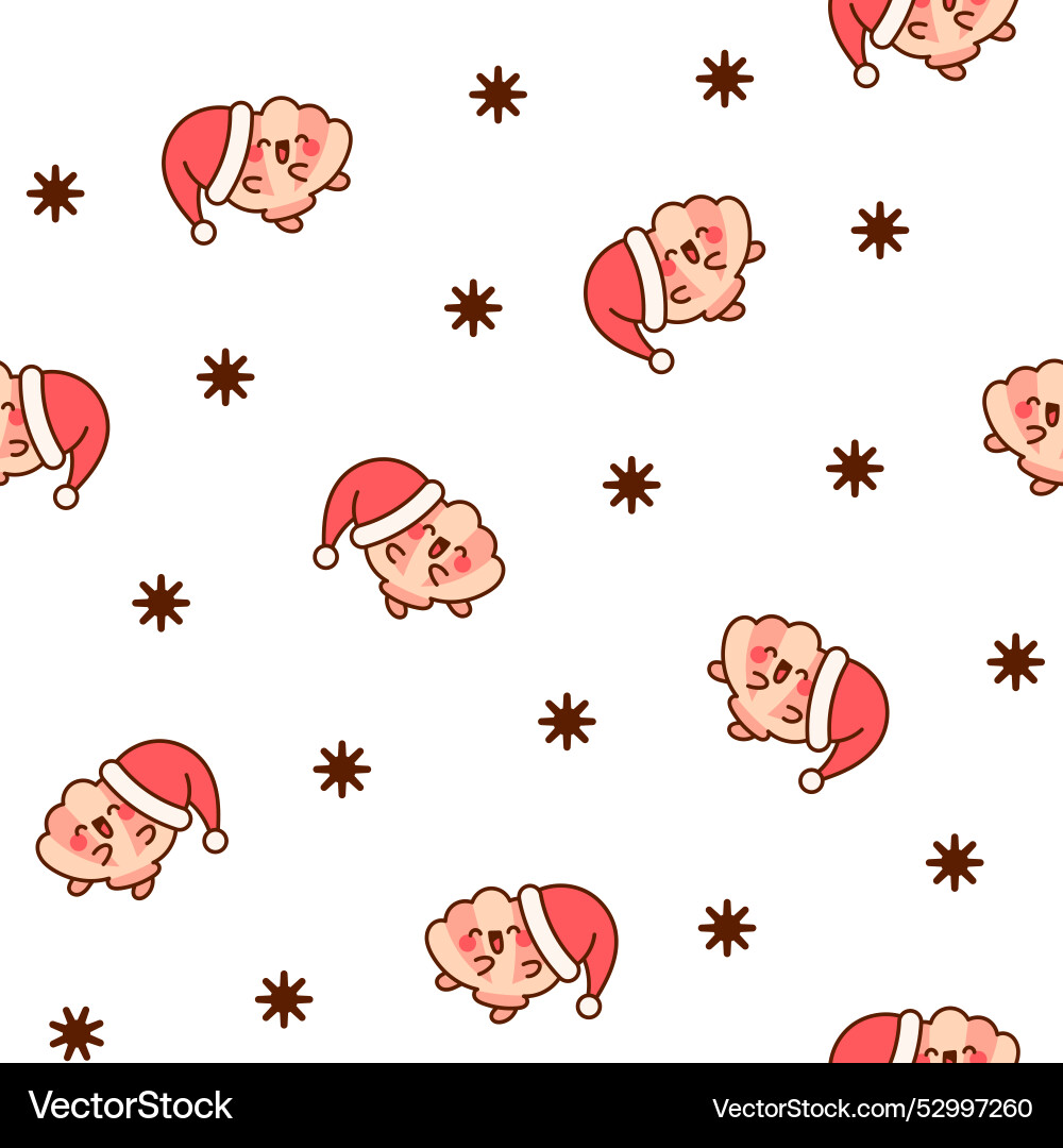 Cute seashell with smiling face seamless pattern Vector Image