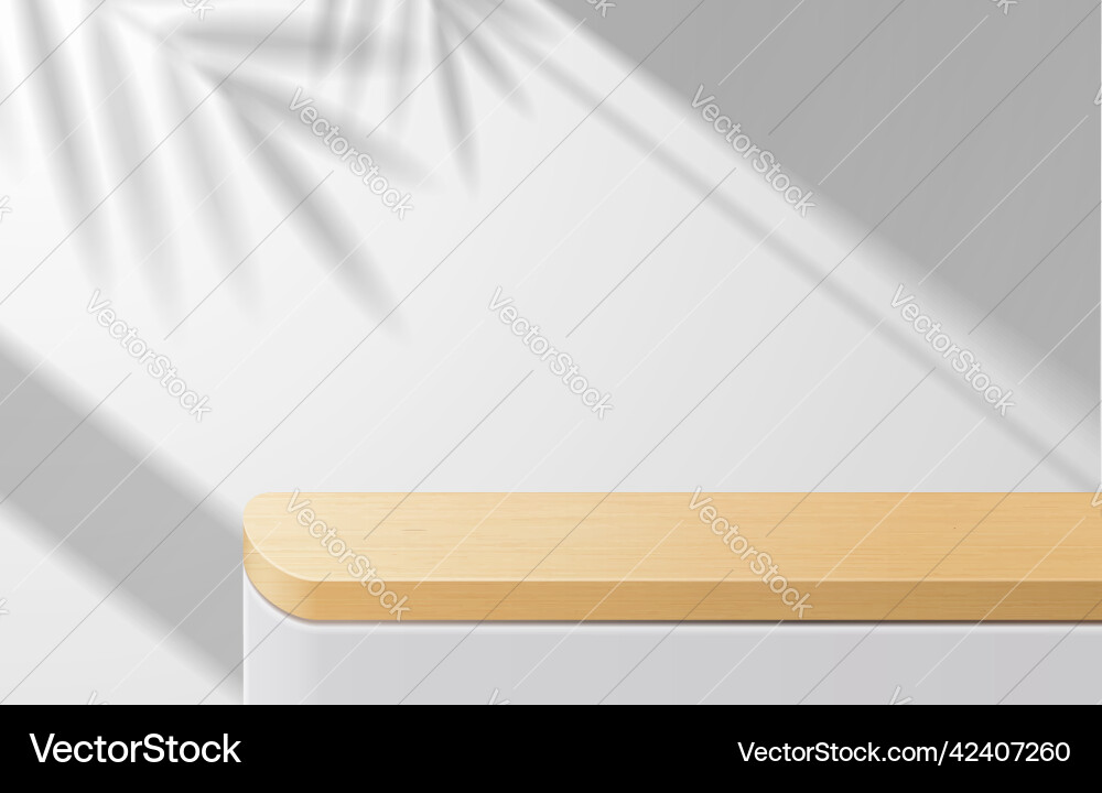 Empty minimal wooden top table wood podium Vector Image